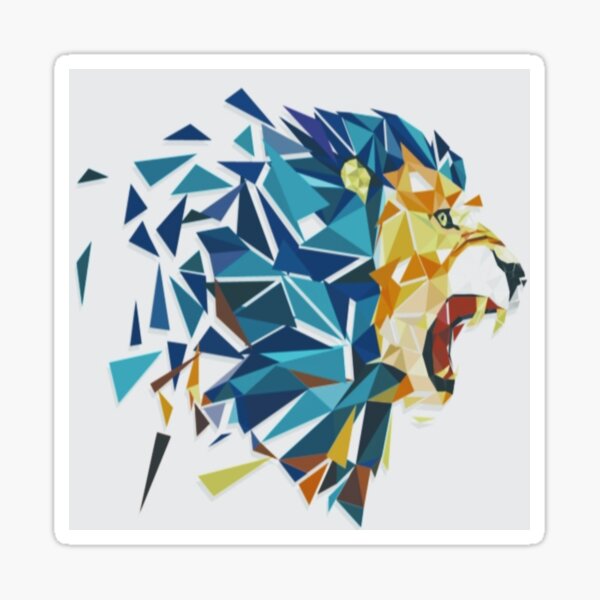 "Lion 3D animation logo" Sticker for Sale by RAMESHJAAT78 | Redbubble