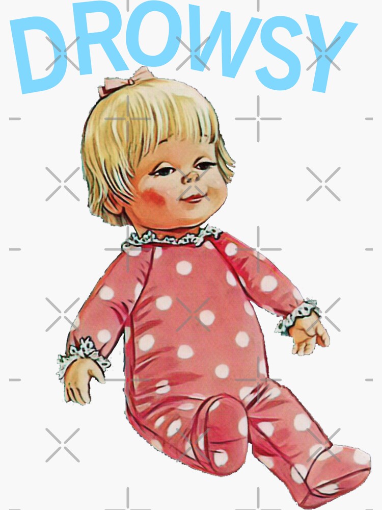 "Drowsy Doll" Sticker for Sale by funhousejen | Redbubble