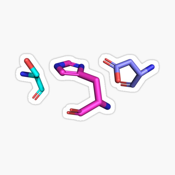 "Catalytic Triad" Sticker by ions-and-eons | Redbubble