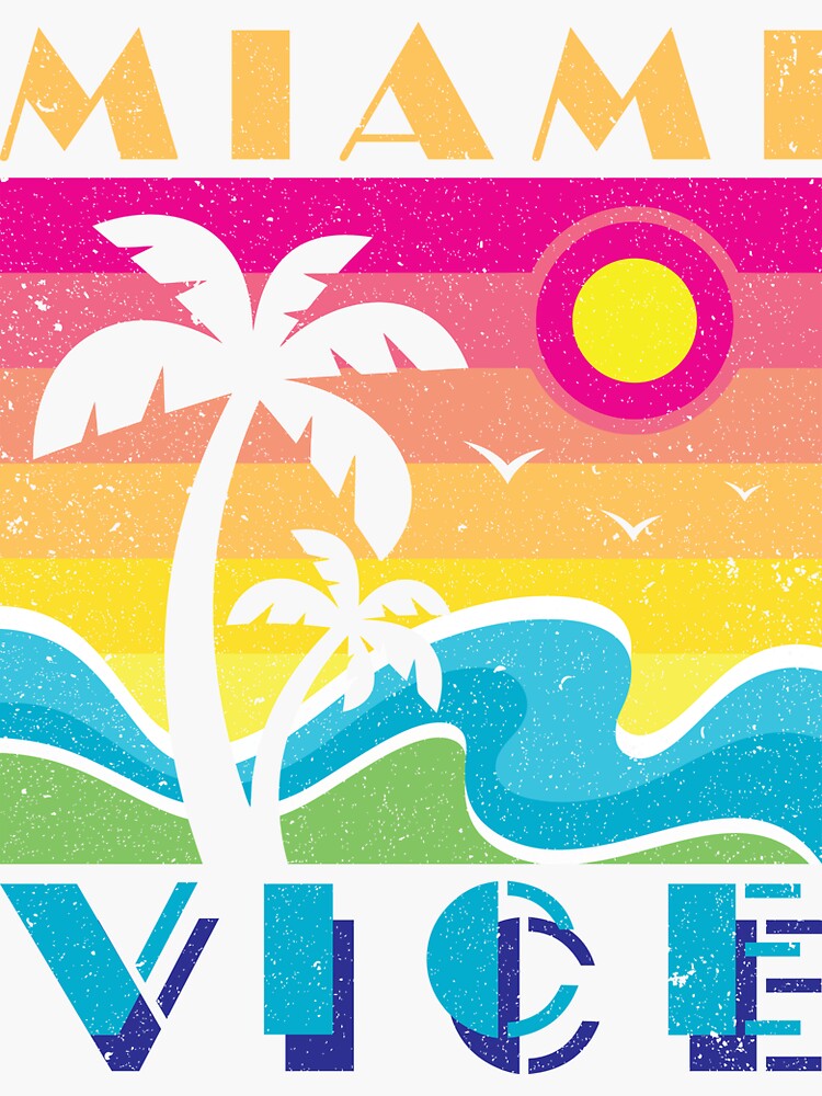 "Miami Vice Vintage" Sticker for Sale by BiTee | Redbubble