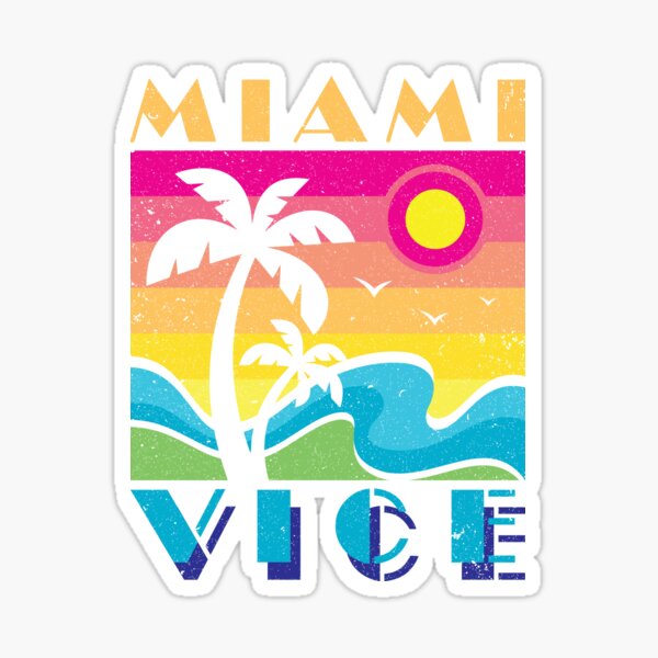 "Miami Vice Vintage" Sticker for Sale by BiTee | Redbubble