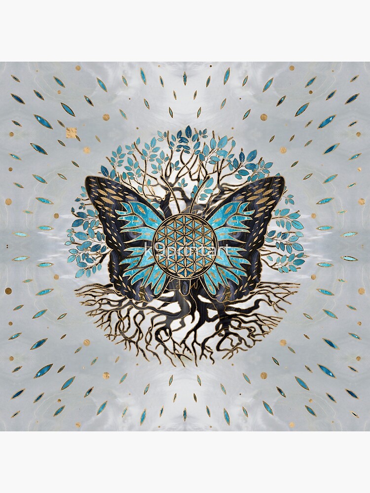 "Flower of Life - Tree of life - Butterfly" Poster for Sale by ...