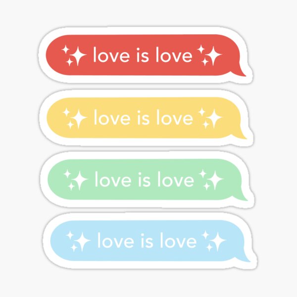 "Love is Love Rainbow Glitter Text Bubble Pack" Sticker for Sale by ...