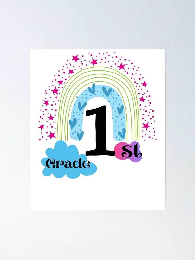 "Rainbow first grade" Poster by ghadirjo | Redbubble