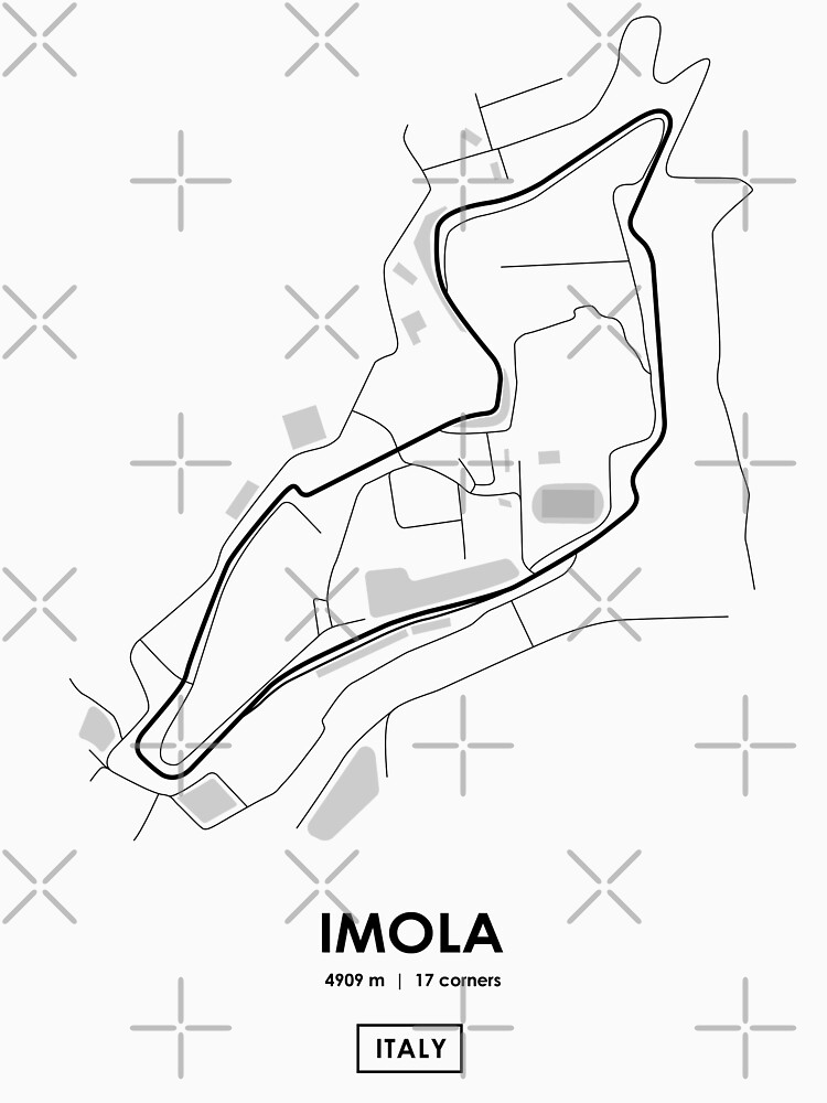 "Imola - Italy Track Map" T-shirt by andreanastasio | Redbubble | imola ...