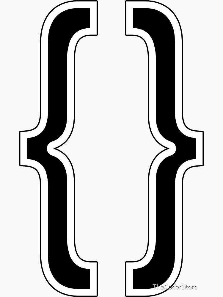 "Curly Brackets" Sticker for Sale by TheCoderStore | Redbubble