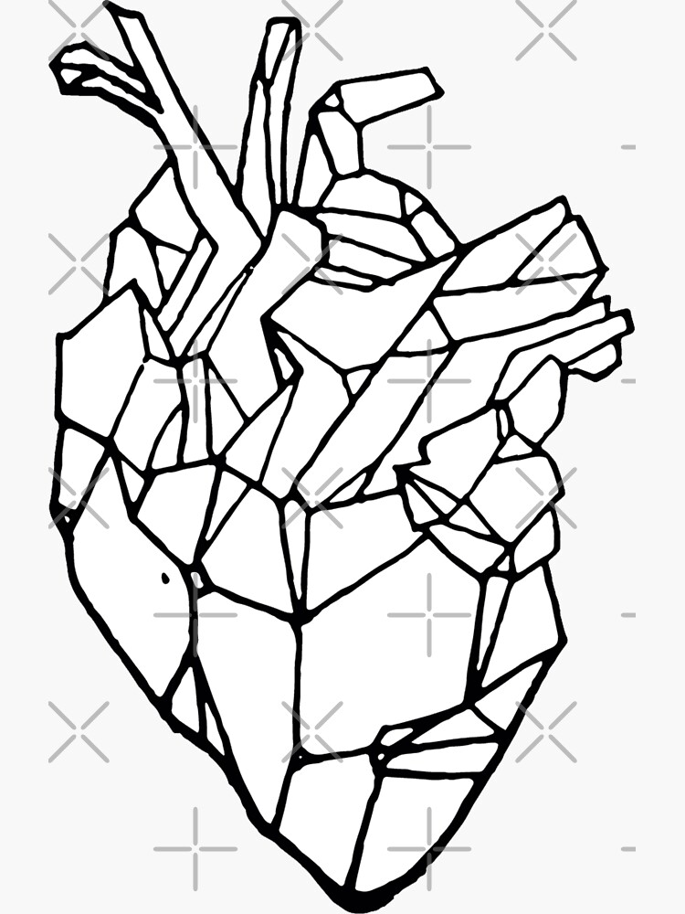 "Polyhedron Heart" Sticker for Sale by PrMoonlessNight | Redbubble