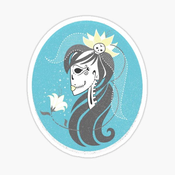 "Skull Bride: Lily" Sticker by Flickingjane | Redbubble