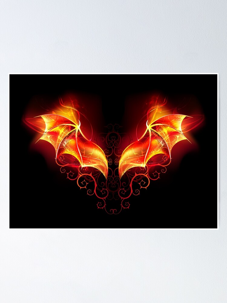 "Fire Dragon Wings" Poster for Sale by Blackmoon9 | Redbubble