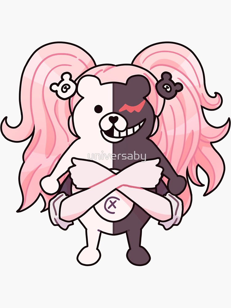 Danganronpa 』Junko Enoshima and Monokuma" Sticker by universaby | Redbubble