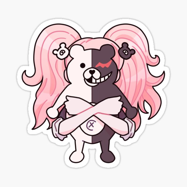 Danganronpa 』Junko Enoshima and Monokuma" Sticker by universaby | Redbubble