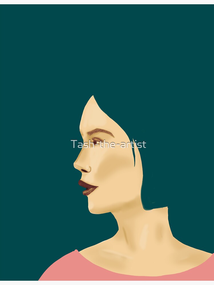 "Negative Hair Portrait" Sticker by Tash-the-artist | Redbubble