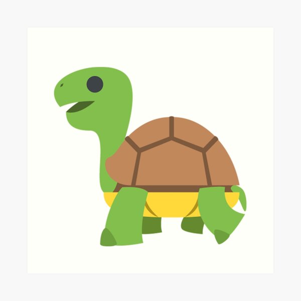 Turtle Emoji Wall Art | Redbubble