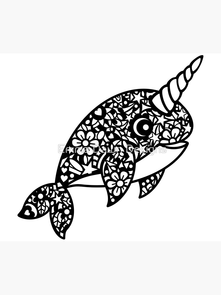"Narwhal Mandala / Zentangle Design" Art Print for Sale by ...