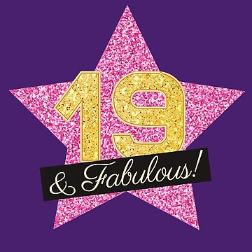 "19th Birthday Gifts Women Fabulous - Pink Gold" Sticker for Sale by ...