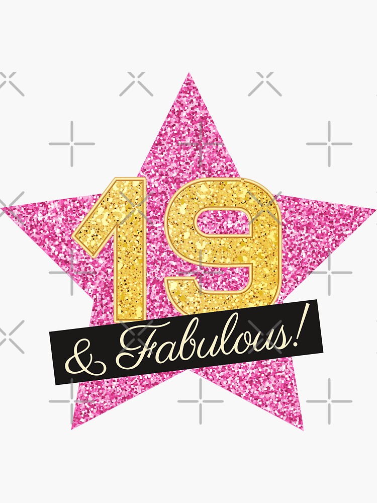 "19th Birthday Gifts Women Fabulous - Pink Gold" Sticker for Sale by ...