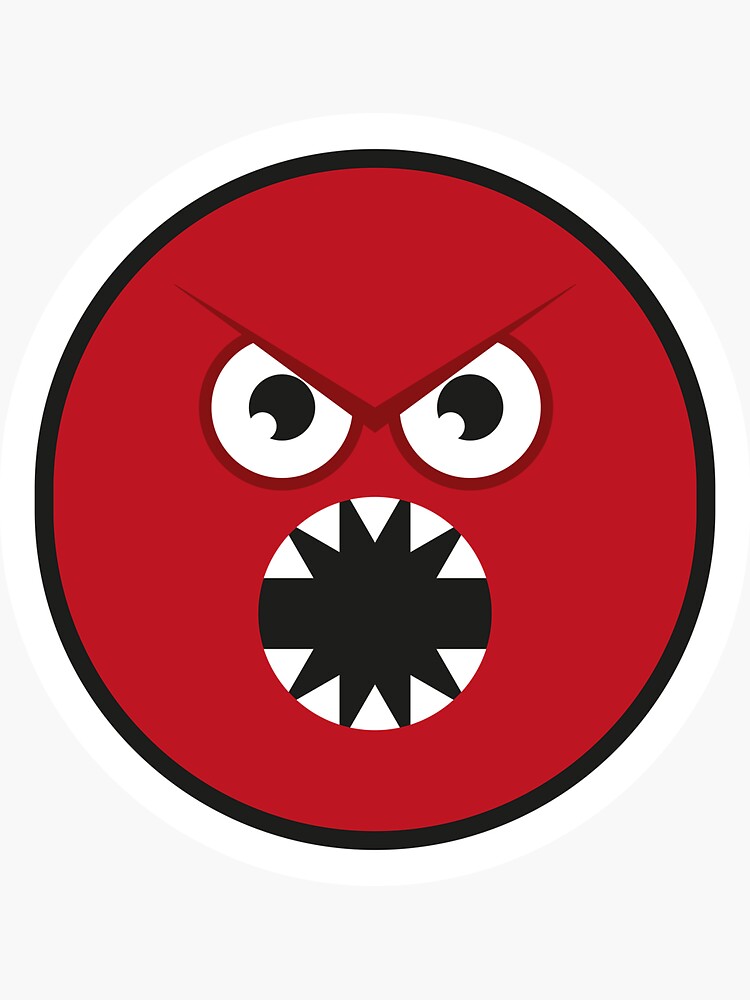 "red angry emoji face" Sticker for Sale by Bubsart78 | Redbubble