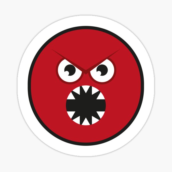 "red angry emoji face" Sticker for Sale by Bubsart78 | Redbubble
