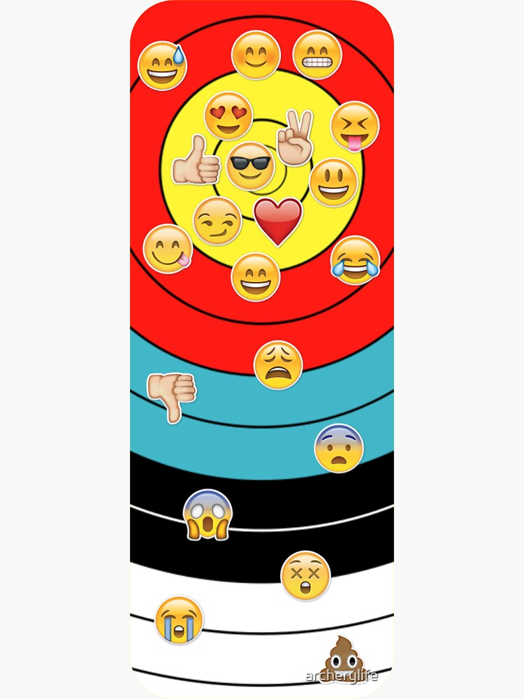 "Target & emoji (vertical 2)" Sticker for Sale by archerylife | Redbubble