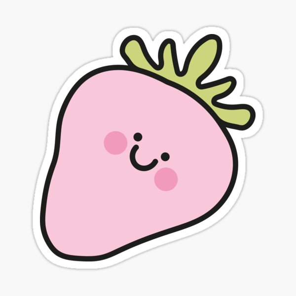 "Pink strawberry" Sticker for Sale by evamartinelli | Redbubble