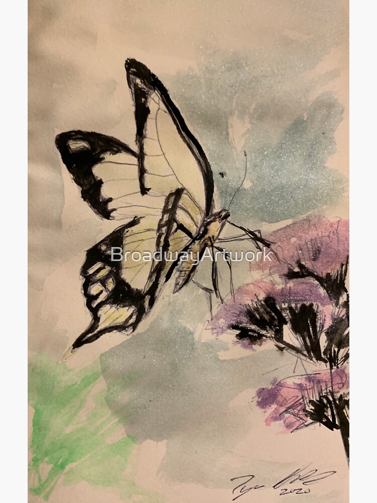 "Fluttering and Flattered " Sticker for Sale by BroadwayArtwork | Redbubble