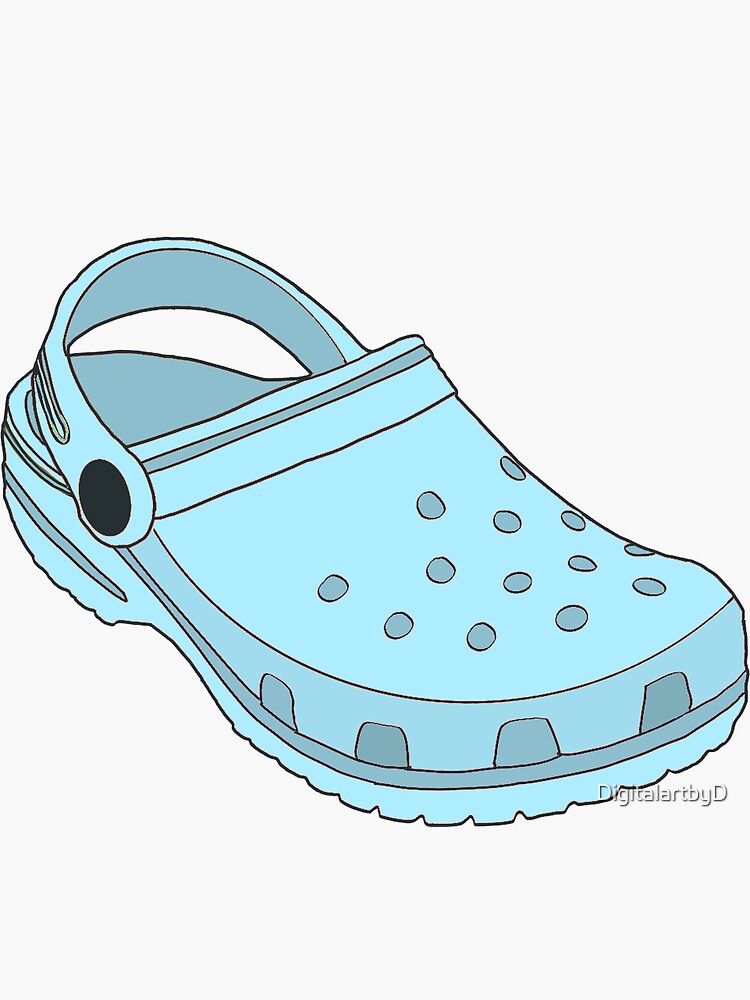 "Pastel Blue Croc Shoes" Sticker for Sale by DigitalartbyD | Redbubble