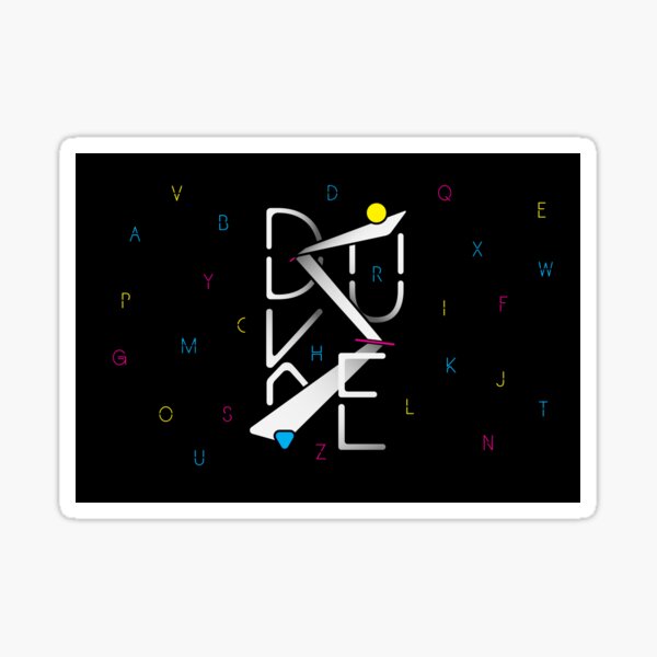"Duke Graphic Font CMYK" Sticker for Sale by Lena-Morf | Redbubble