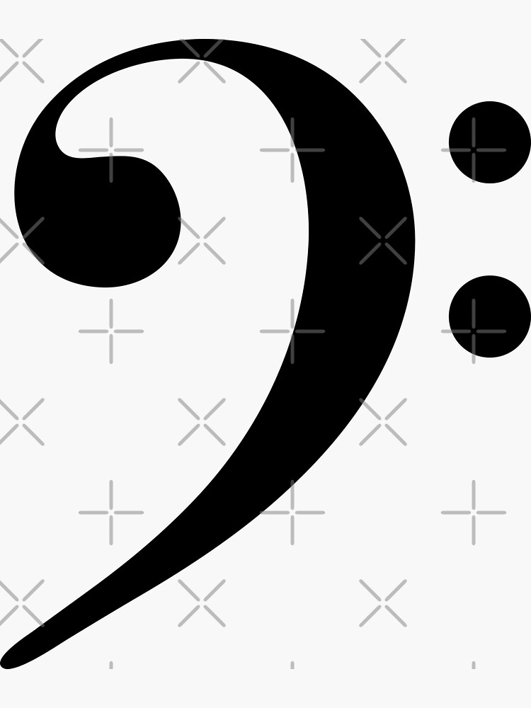 "Modern Bass Clef" Sticker by safemouse | Redbubble
