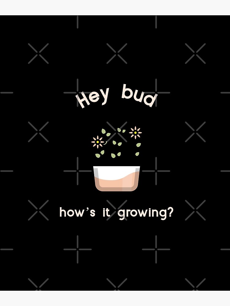 "Hey bud, how's it growing? Flowers in a pot" Poster by vibrantyy ...