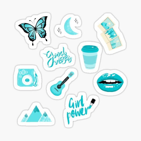 "Pastel Teal Pack" Sticker by coralchew | Redbubble