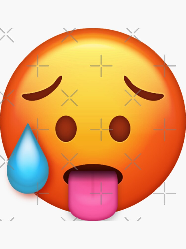 "Hot Emoji" Sticker for Sale by AlbertWu | Redbubble