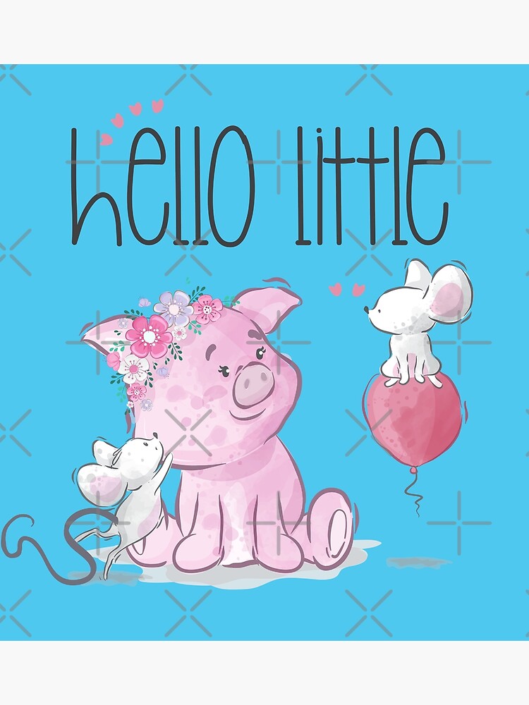 "cute cartoon pig and mouse " Canvas Print for Sale by obada9 | Redbubble