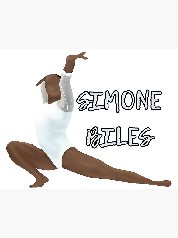 "Simone Biles Gymnast Art with Name - White leo" Poster for Sale by ...
