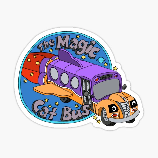 "The Magic Cat Bus" Sticker for Sale by eshappe | Redbubble