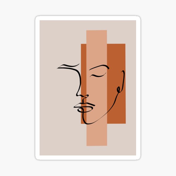 "LINE FACE" Sticker for Sale by millamix | Redbubble