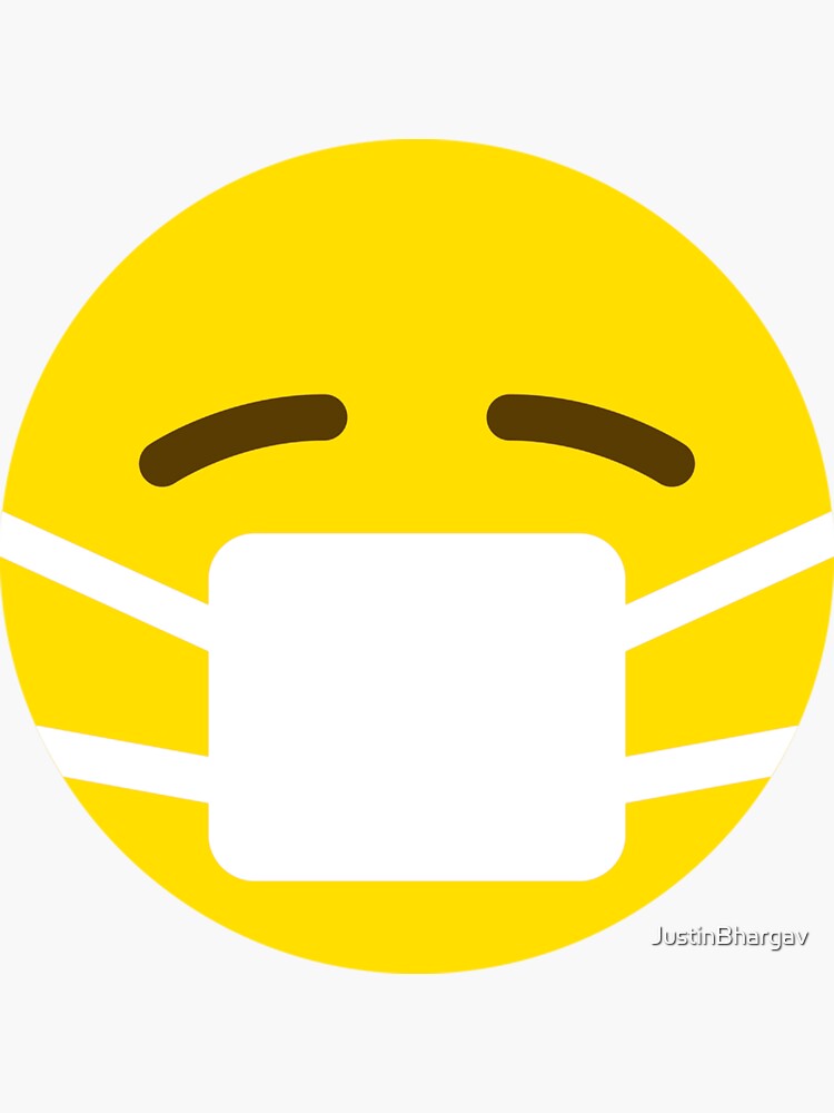 "Mask Emoji" Sticker by JustinBhargav | Redbubble