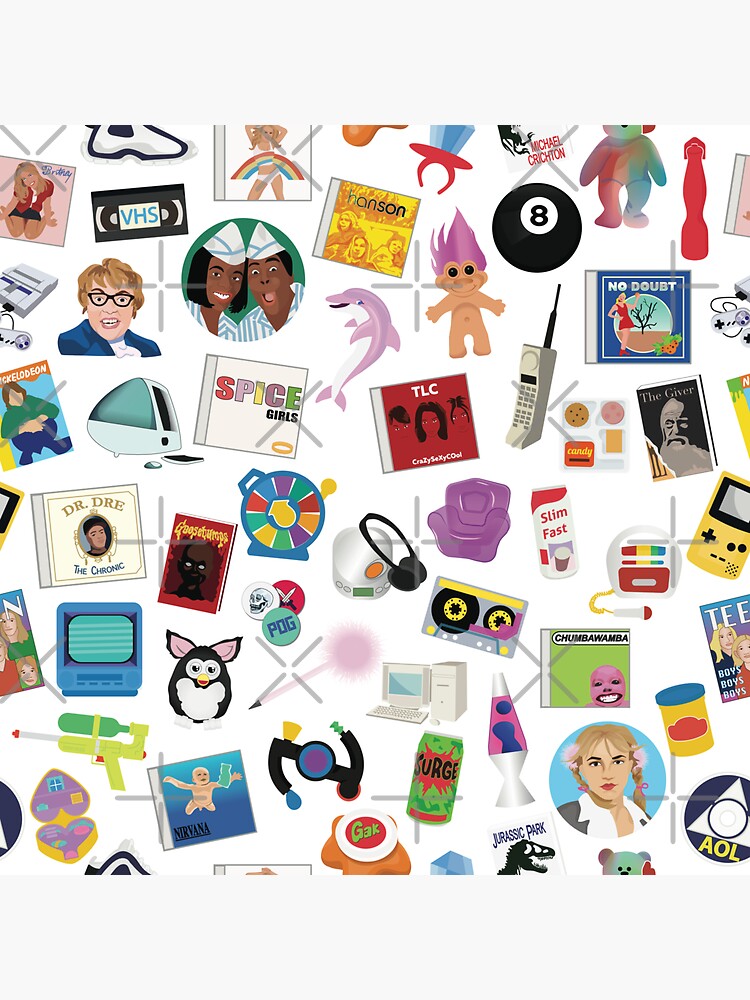"Everything 90's" Sticker for Sale by MineEyes | Redbubble