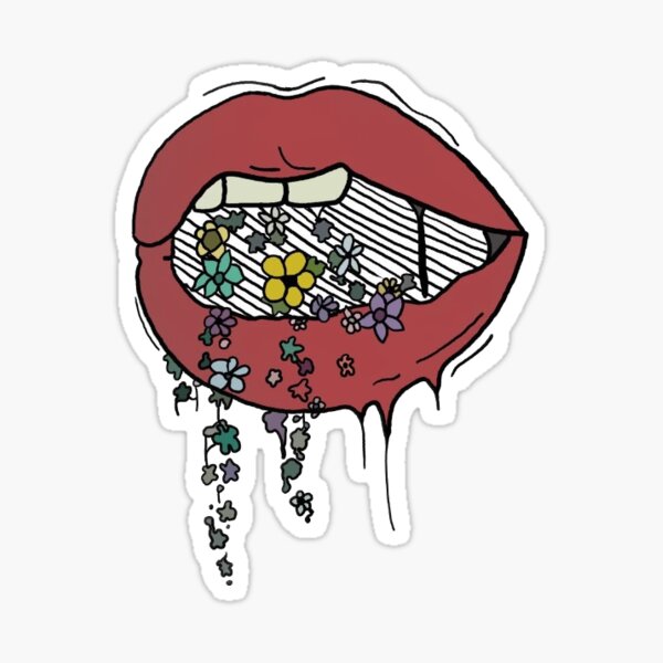 "Flower Lips" Sticker by bethany015 | Redbubble