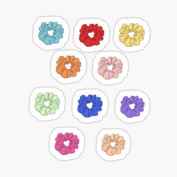 "Mini scrunchie sticker pack" Sticker for Sale by meherdhillon | Redbubble