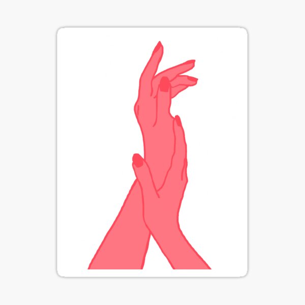 "Pink Aesthetic Hands" Sticker by lilyf94 | Redbubble