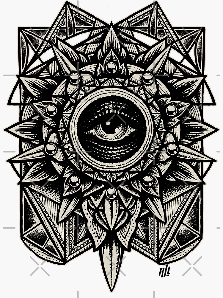 "Sacred Geometry Seraphim Star Mandala Black" Sticker for Sale by ...