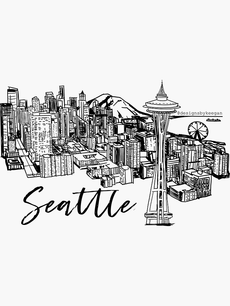 "Seattle Skyline" Sticker for Sale by designsbykeegan | Redbubble