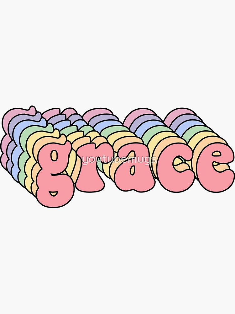 "grace name sticker" Sticker for Sale by youtubemugs | Redbubble