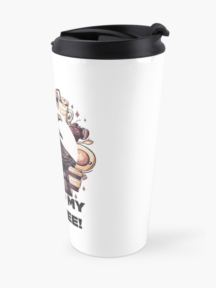 "Cawfee Crow Coffee Caffeine Funny" Travel Coffee Mug for Sale by ...