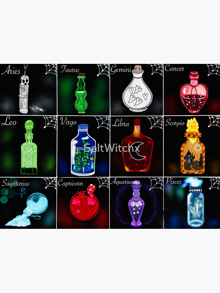 "Zodiac potions " Sticker by SaltWitchx | Redbubble