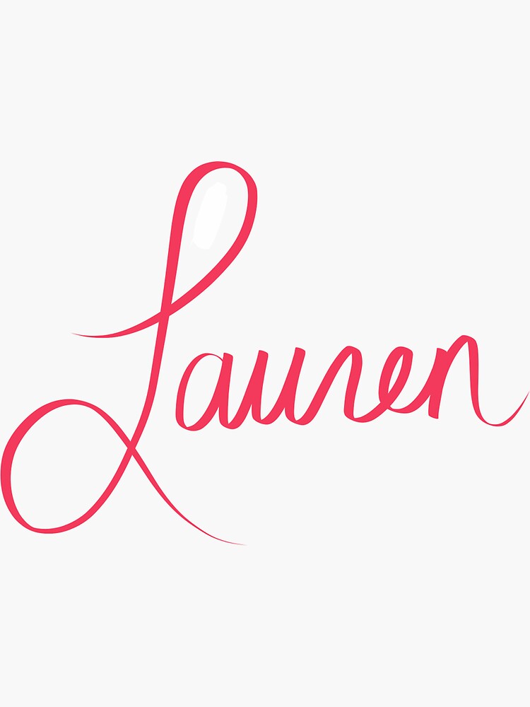 "Name Sticker: Lauren" Sticker for Sale by doubleulx | Redbubble