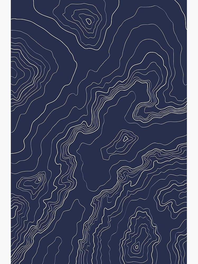 "Navy blue topography map" Poster by AlexGolyakov | Redbubble