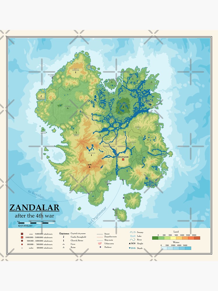"Detailed Zandalar map" Sticker by Sturmbart | Redbubble