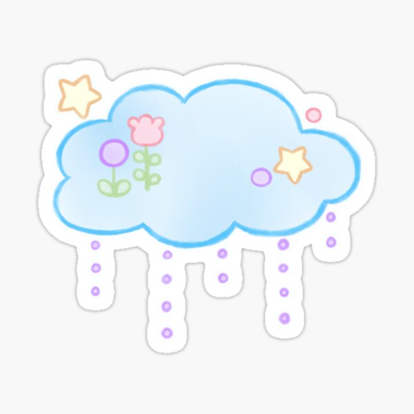 "Pastel Dreamy Blue Cloud - Cute Kawaii Art" Sticker for Sale by ...