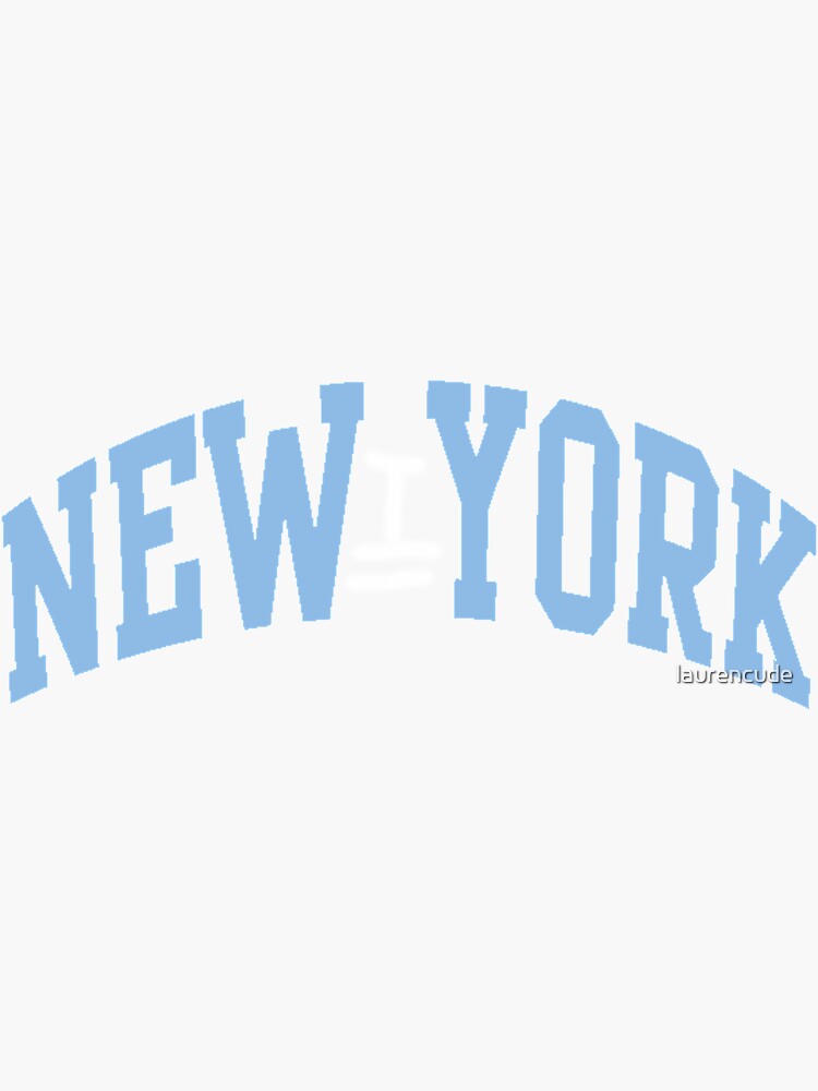 "Light Blue New York Curved Sticker" Sticker for Sale by laurencude ...